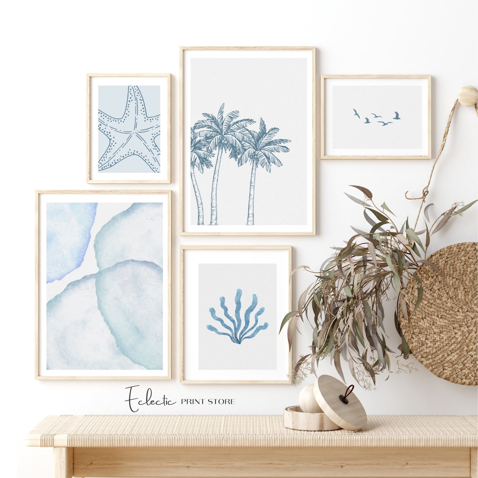 Nautical Gallery Wall Set of 20 Prints Coastal Wall Art Boho Beach ...
