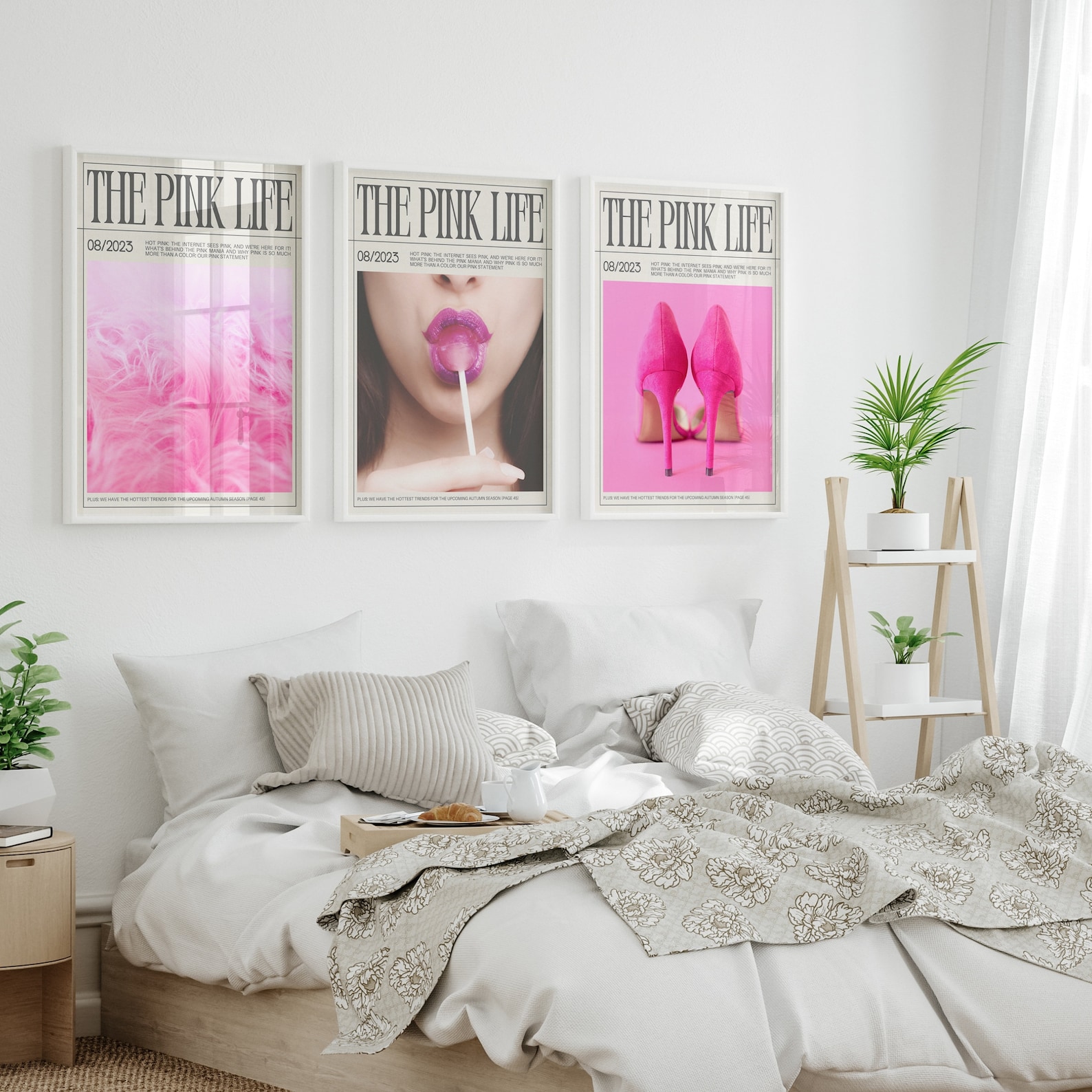 Pink Magazine Cover Wall Art Prints: Girly Room Decor (digital Download ...