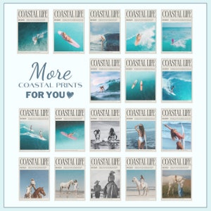 Preppy Surfer Girls Wall Art Coastal Life Poster Retro Magazine Cover ...
