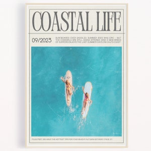 Coastal Cowgirl Wall Art Beachy Magazine Cover Trendy Newspaper Print ...