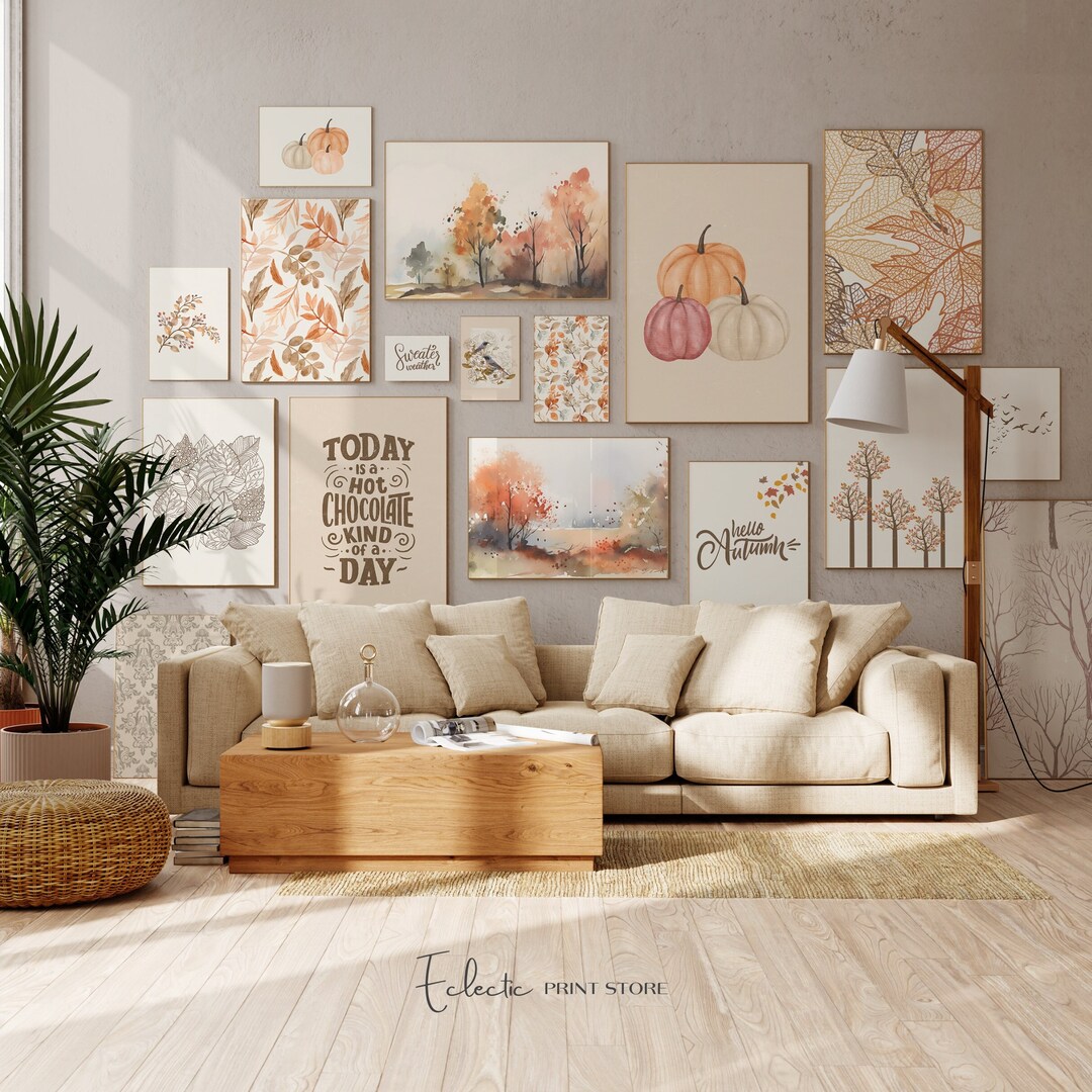 Autumn Gallery Wall Set of 24 Prints Fall Wall Art Neutral Autumn ...