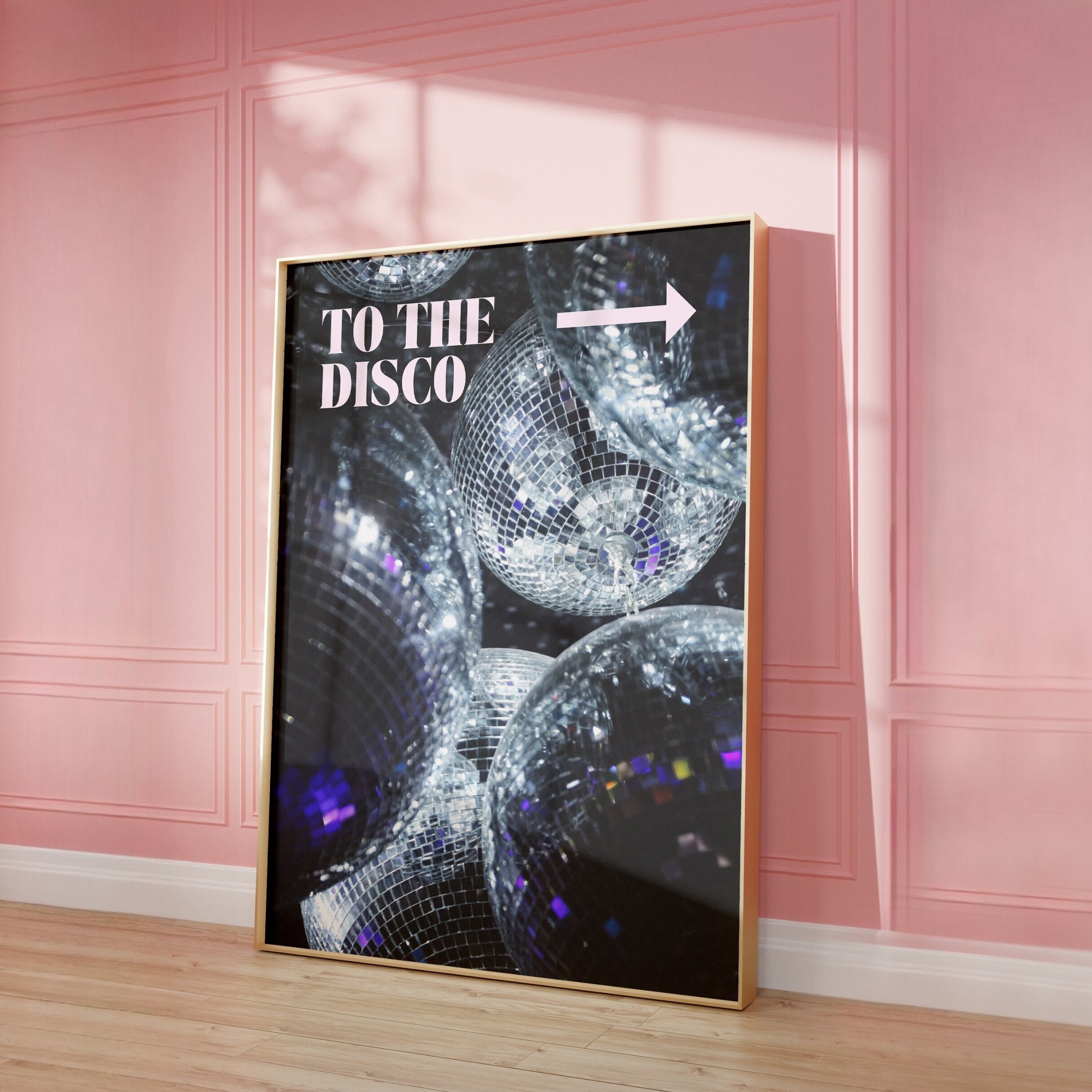Disco Ball Print Trendy Disco Wall Art Retro Dorm Room Decor Vintage ...