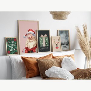 Christmas Gallery Wall Set of 15 Prints Eclectic Festive Gallery Cute ...