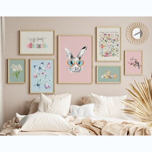 Easter Gallery Wall Art Set of 40 Prints Bunny Floral Spring Decor ...