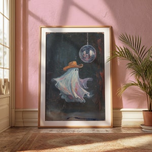 Disco Ghost Print Trendy Halloween Room Decor Disco Ball Ghost Oil ...