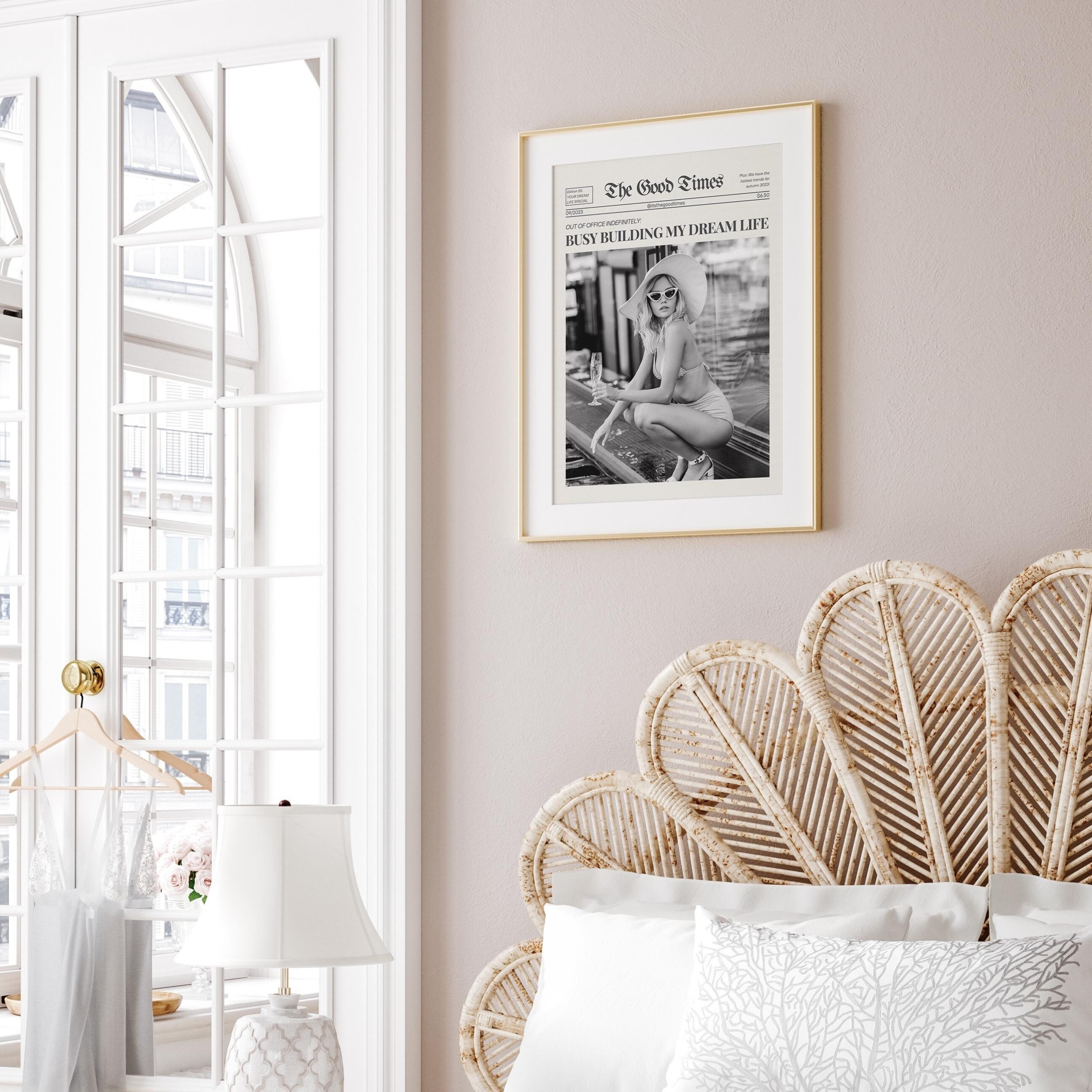 Preppy Newspaper Wall Art Busy Building My Dream Life Poster - Etsy