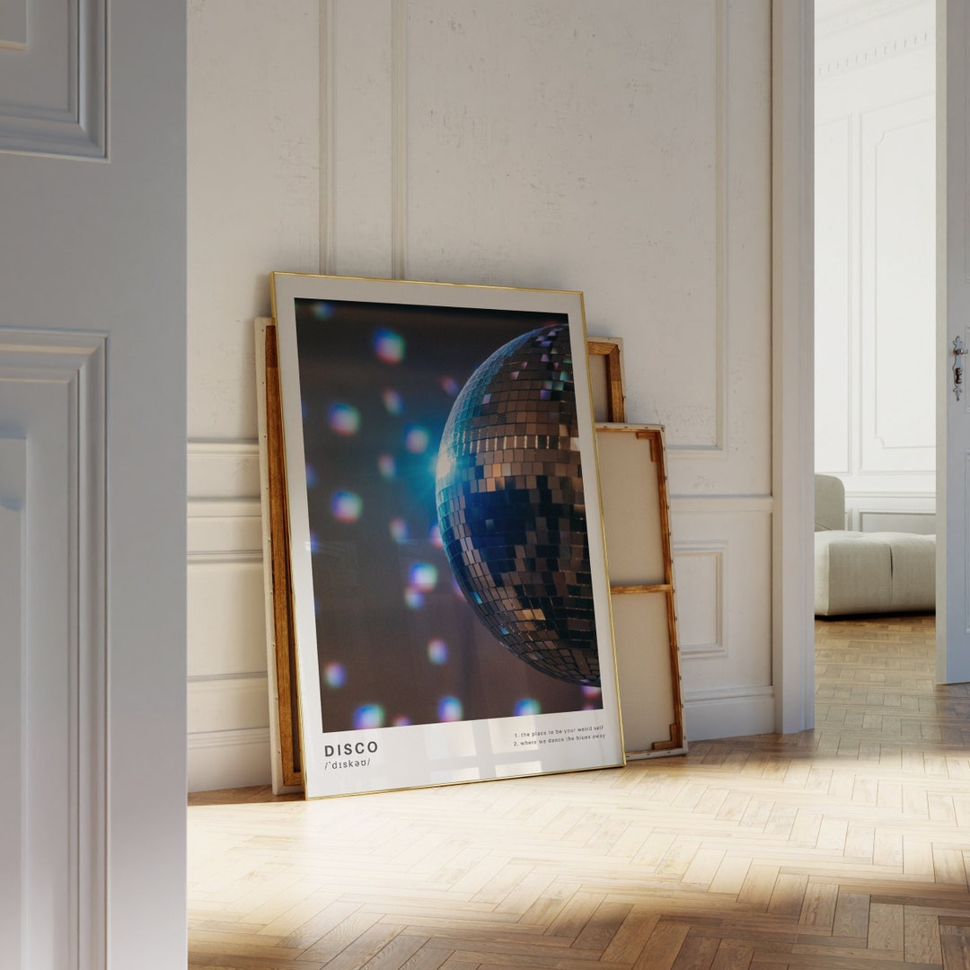 Disco Ball Print Trendy Disco Wall Art Retro Dorm Decor Vintage Mirror ...