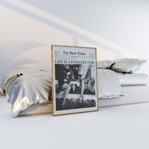 Preppy Party Wall Art Life is A Dancefloor Poster Trendy Newspaper ...