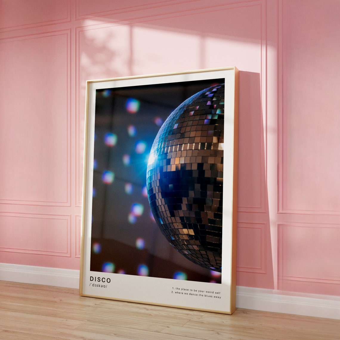 Disco Ball Print Trendy Disco Wall Art Retro Dorm Decor Vintage Mirror ...
