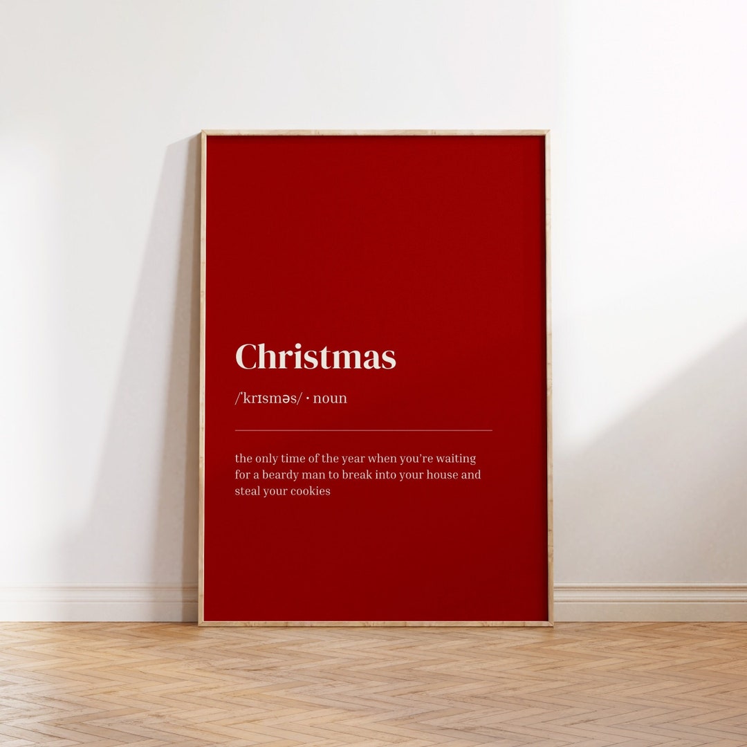 Funny Christmas Definition Print: Holiday Wall Art (digital Download ...