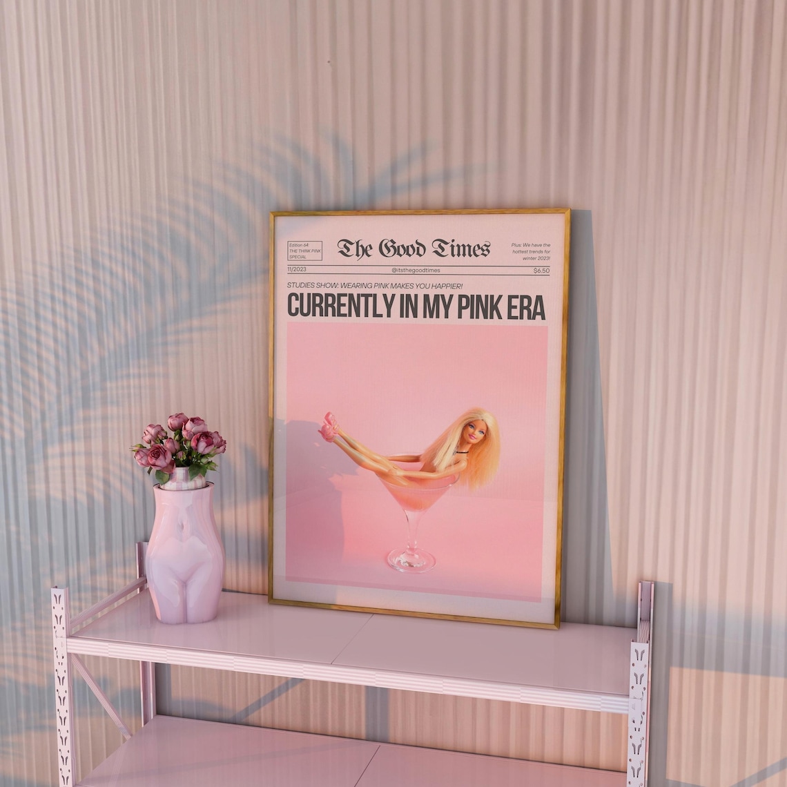 Funky Pink Newspaper Print Currently in My Pink Era Poster - Etsy
