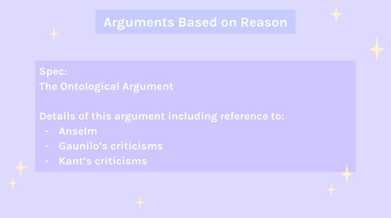 A-level OCR Religious Studies Revision Notes: Arguments Based on Reason ...