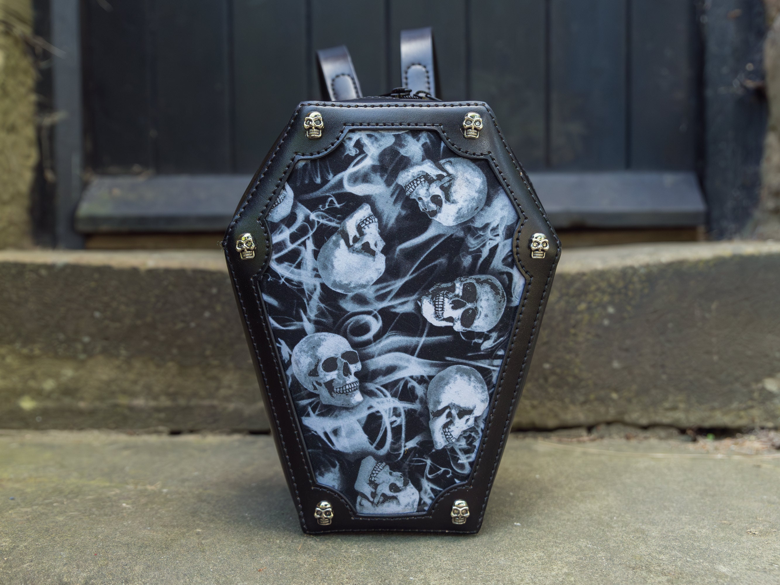 Coffin Handmade Leather Backpack, Gothic Style Leather Rucksack - Etsy