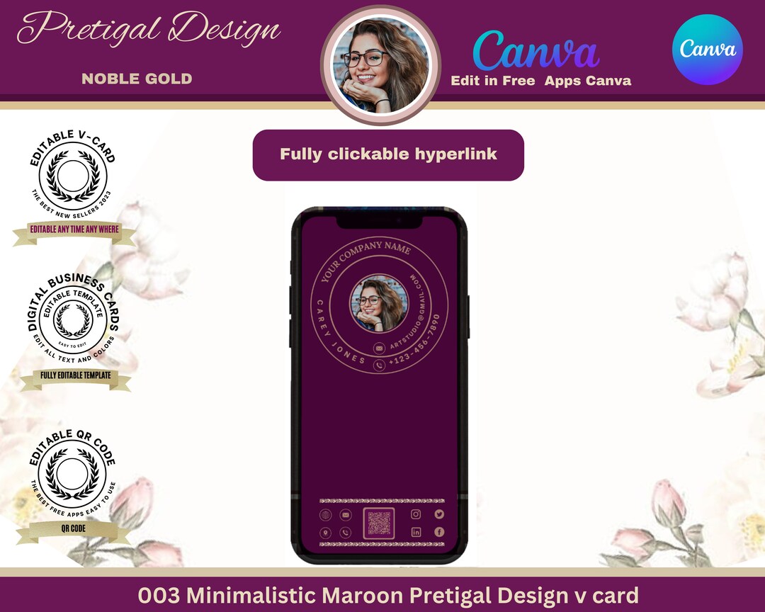 001 Minimalistic Maroon Pretigal Design Art Digital Virtual Business ...