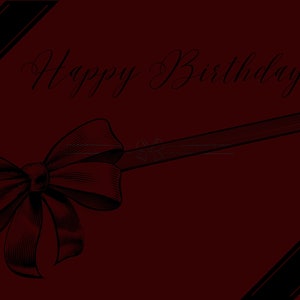 Dark Red Birthday Card - Etsy