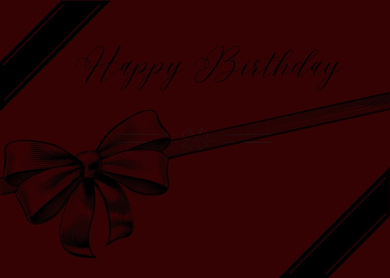 Dark Red Birthday Card - Etsy