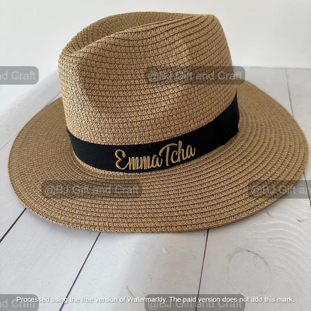 Custom Embroidered Straw Hat, Personalized Beach Hat, Personalized ...