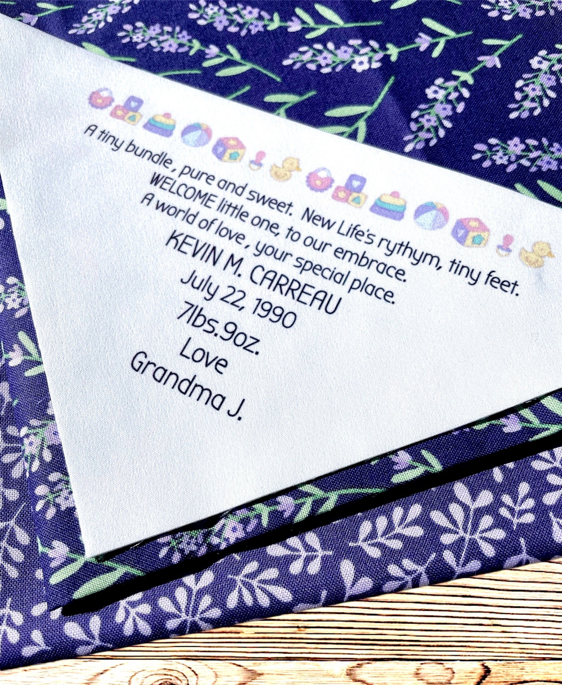 Personalized Baby Quilt Label Custom Fabric Corner Tag, A Sweet ...