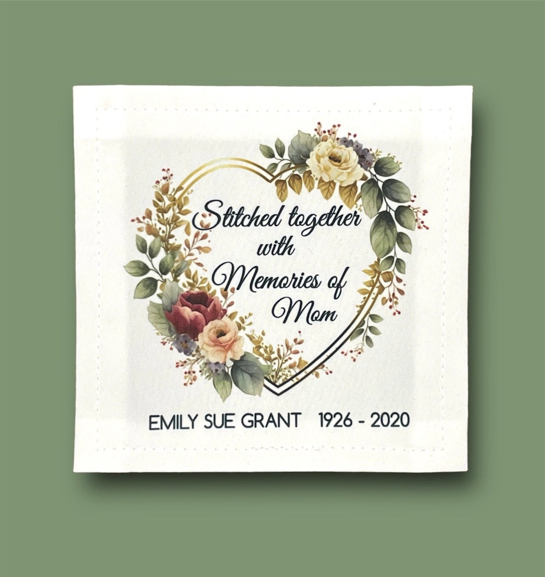 Memory Pillow Fabric Panel, Custom Personalized Quilt Label,labels for ...