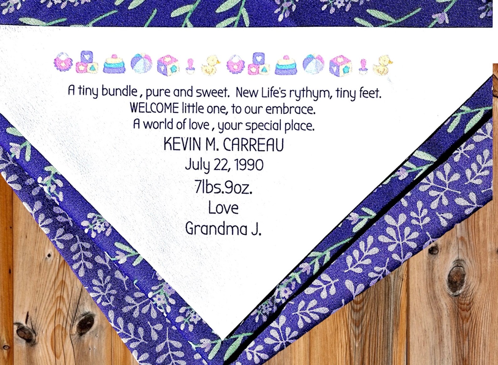 Personalized Baby Quilt Label Custom Fabric Corner Tag, A Sweet ...