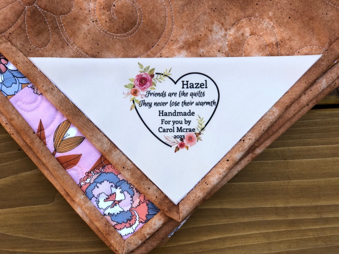 Quilt Label,custom,friendship,corner,colorful Label,quilt Label Ideas ...