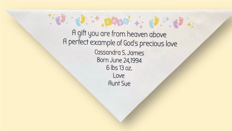 Custom Baby Quilt Label Unique Fabric Corner Tag With Poem and Baby ...