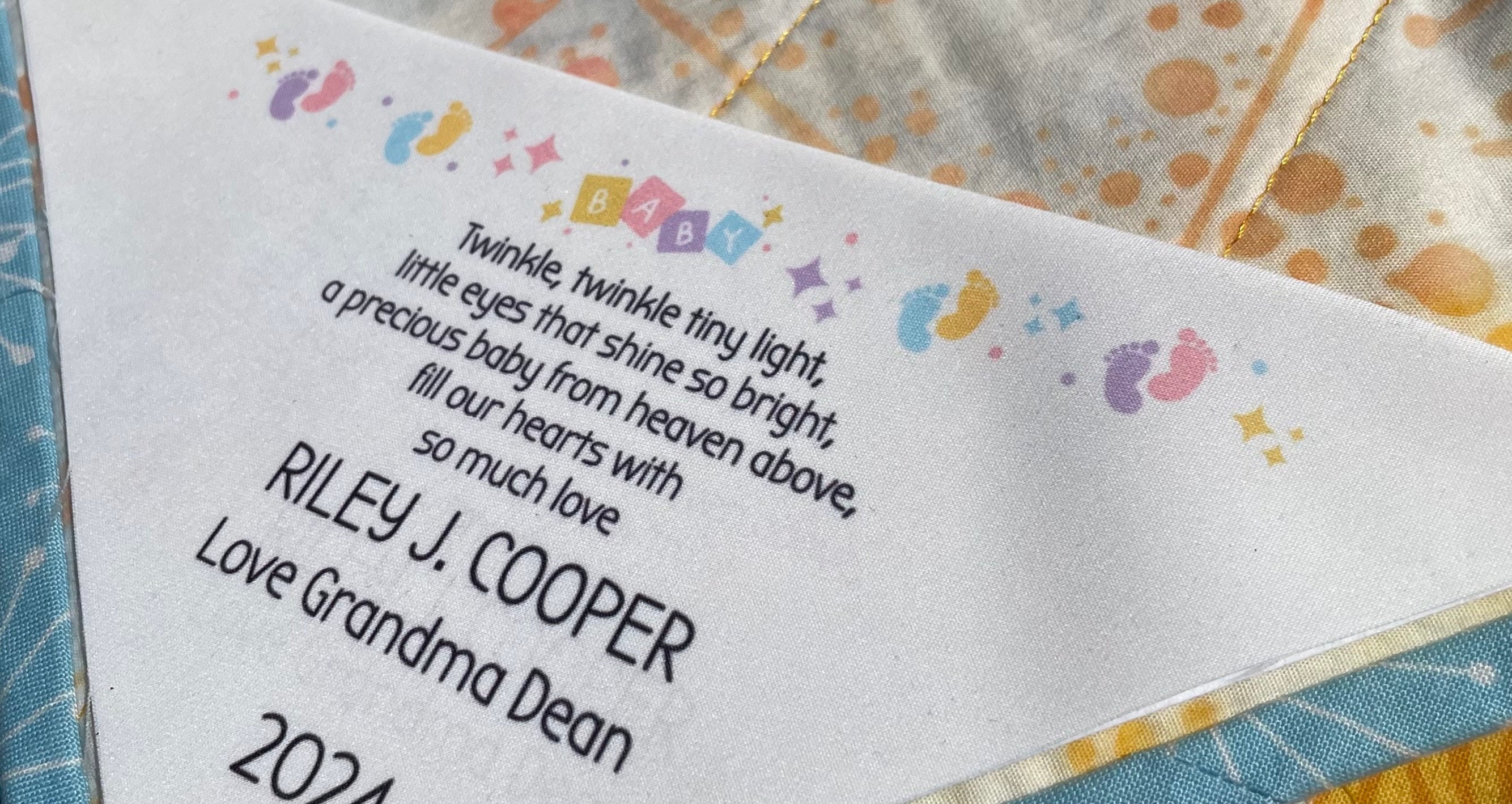 Baby Quilt Label: Personalized Fabric Tag, Handmade Keepsake - Etsy