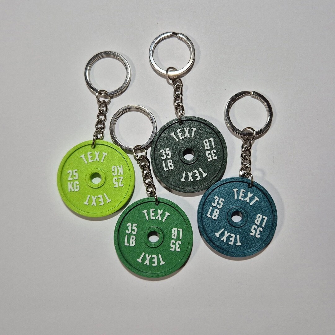 NEW COLOR! Customizable Weight Plate Keychain Charm! Sport, Keychain ...