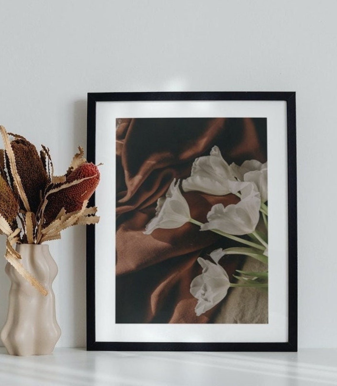 Aesthetic Brown With Flowers, DIGITAL WALL ART, Plain Art Print Poster ...