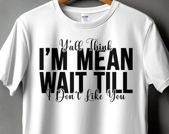Y'all Think I'm Mean Wait Till I Don't Like You Svg, Sarcastic Svg ...