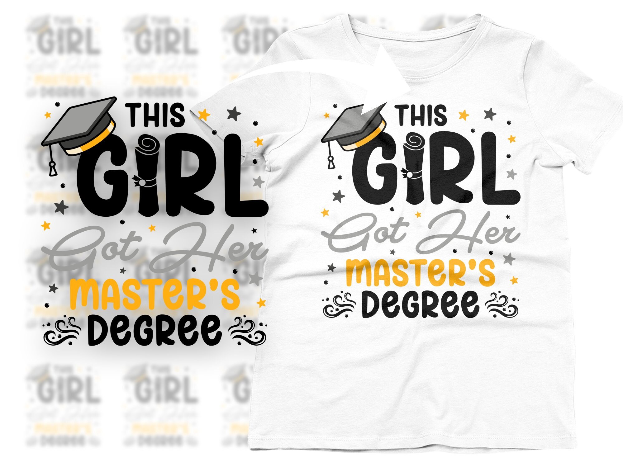 Masters Degree Graduation Girl Svg Png, Svg Cricut Png Sublimation ...