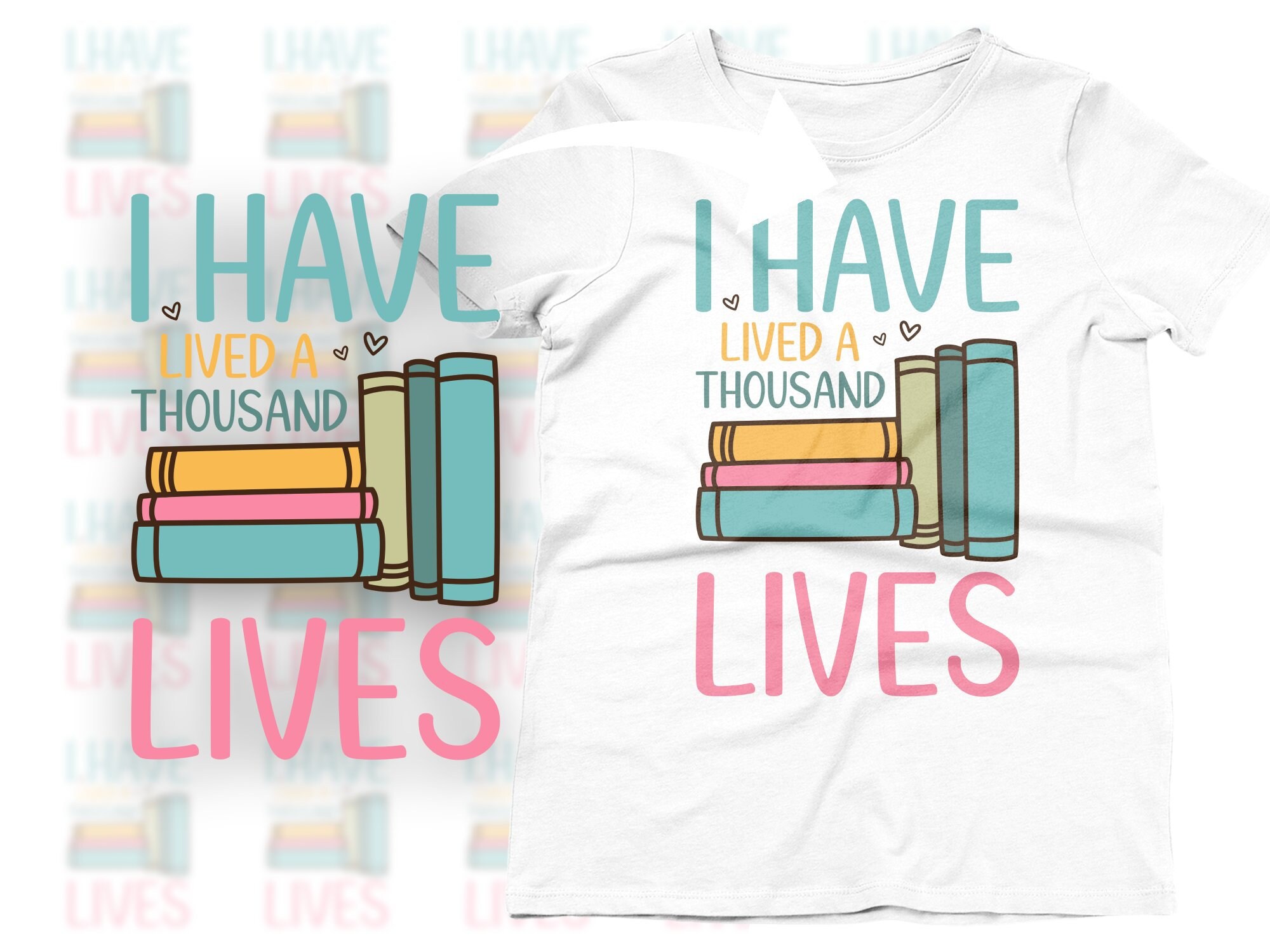 Reading Svg Png, I Have Lived Thousand Lives Svg, Funny Reader Svg ...