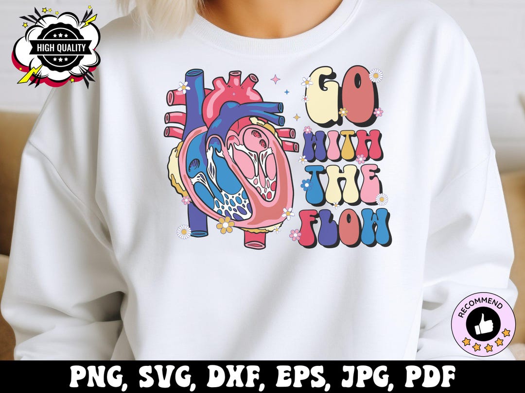 Cardiology Svg Png, CVICU Cardiac Nurse Anatomy Heart Go With the Flow ...