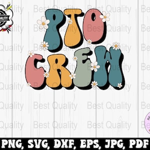 PTO Volunteer Svg Png, Retro Pto Crew Svg, Volunteering PTA Svg Cricut ...