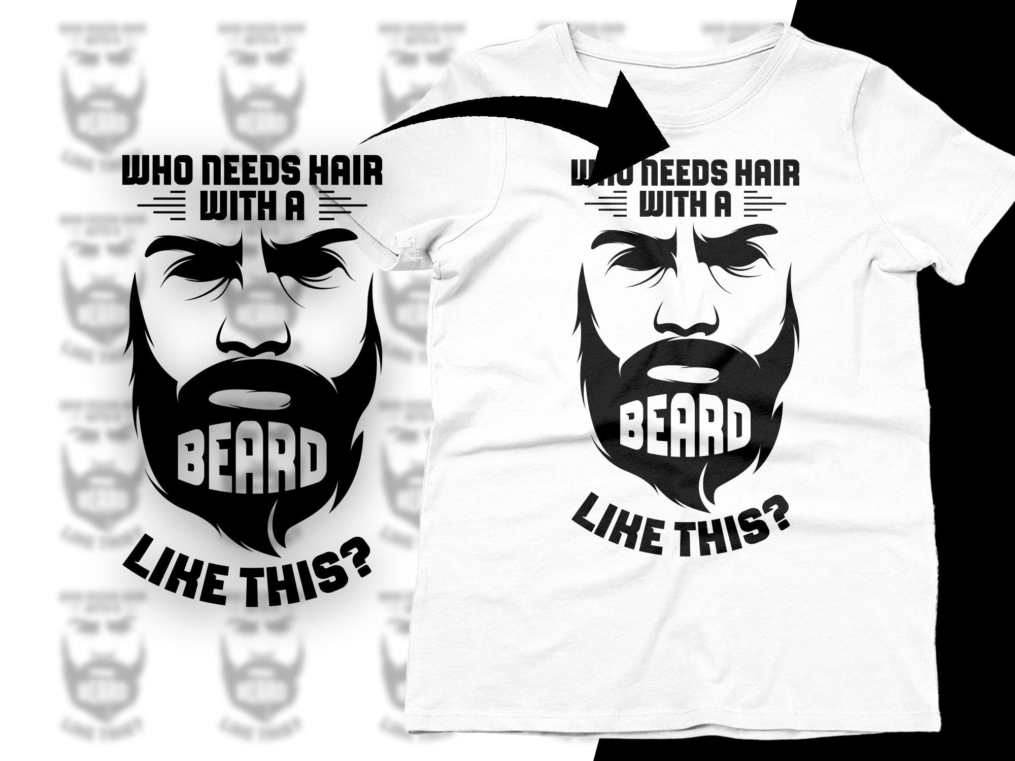 Bald Man Svg, Bald Png, Who Needs Hair With A Beard Like This Svg ...