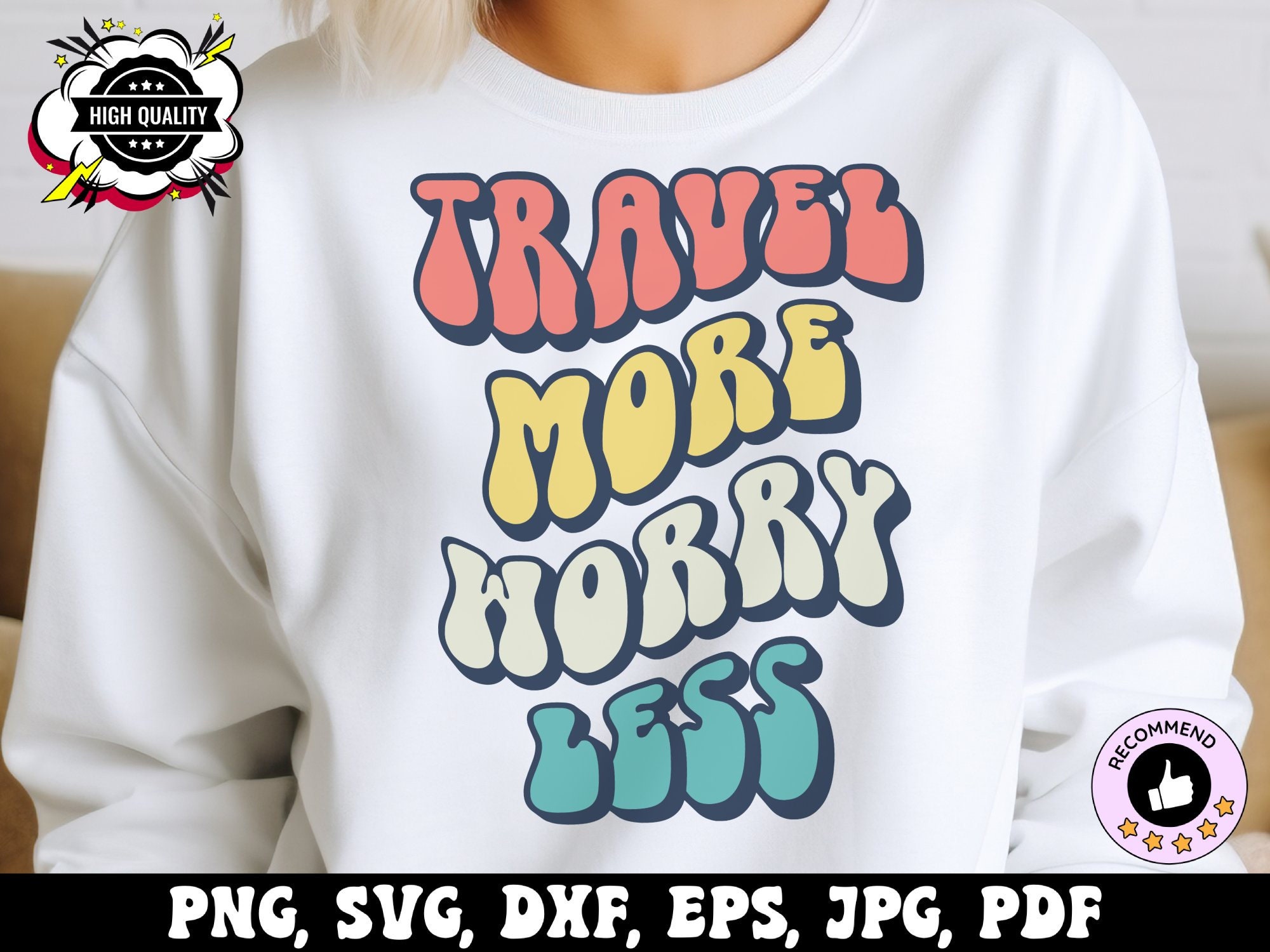 Travel More Worry Less Svg Png, Retro Traveling Svg Cricut, Groovy ...
