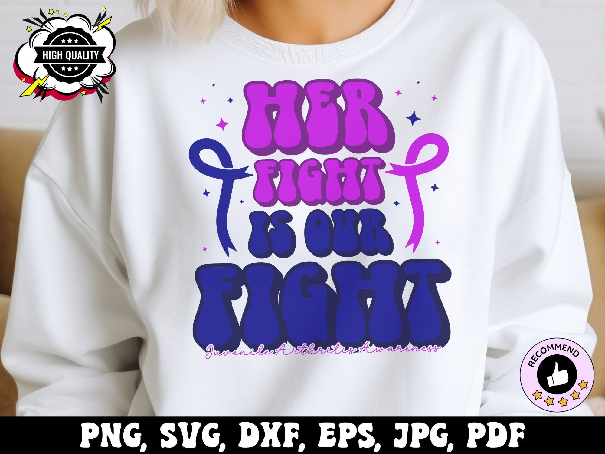 Juvenile Arthritis Awareness Svg Png, Blue Purple Ribbon Cricut ...