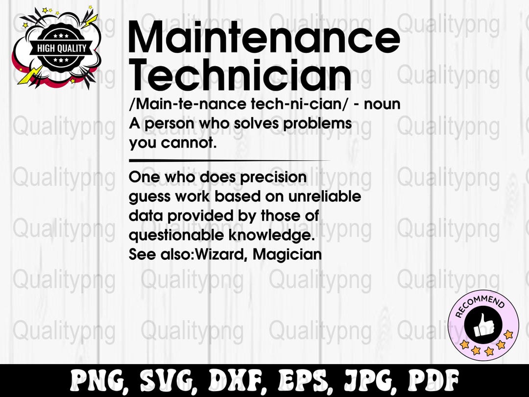Maintenance Svg Png, Maintenance Technician Definition Png, Repairman ...