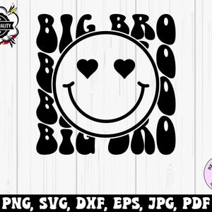 Big Brother Svg Png, Big Bro Groovy Png, Big Bro Svg Cricut, Big ...
