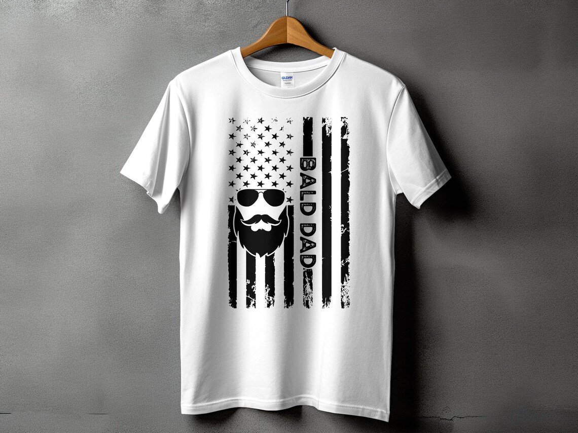 Bald Man Svg, Bald Png, Bald Dad American Flag Svg Cricut, Funny ...