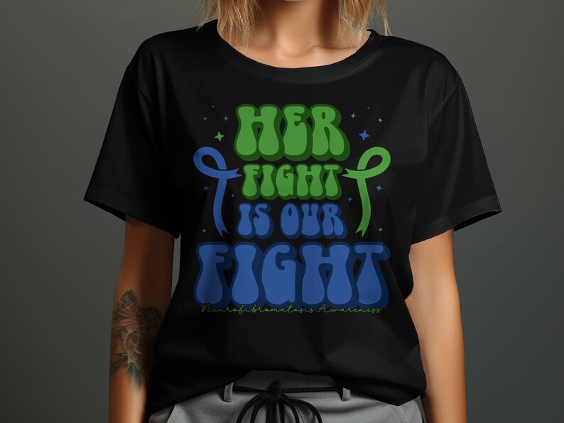 Neurofibromatosis Awareness Svg Png, NF Awareness Ribbon Her Fight is ...
