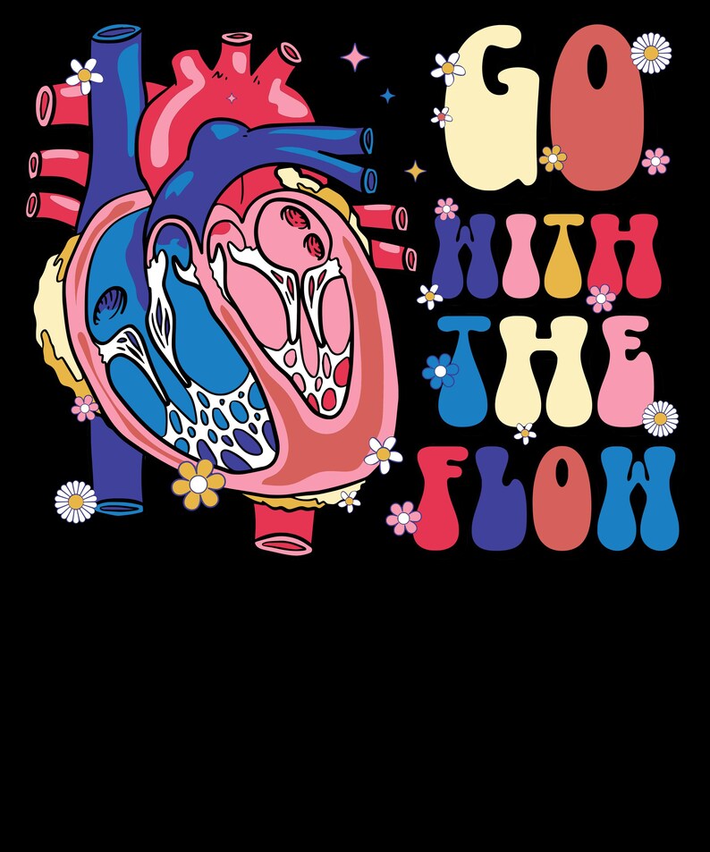 Cardiology Svg Png, CVICU Cardiac Nurse Anatomy Heart Go With the Flow ...