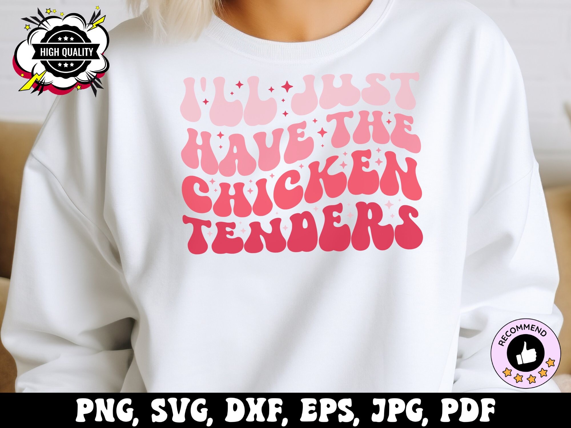 Groovy Chicken Svg Png, I'll Just Have the Chicken Tenders Svg, Funny ...