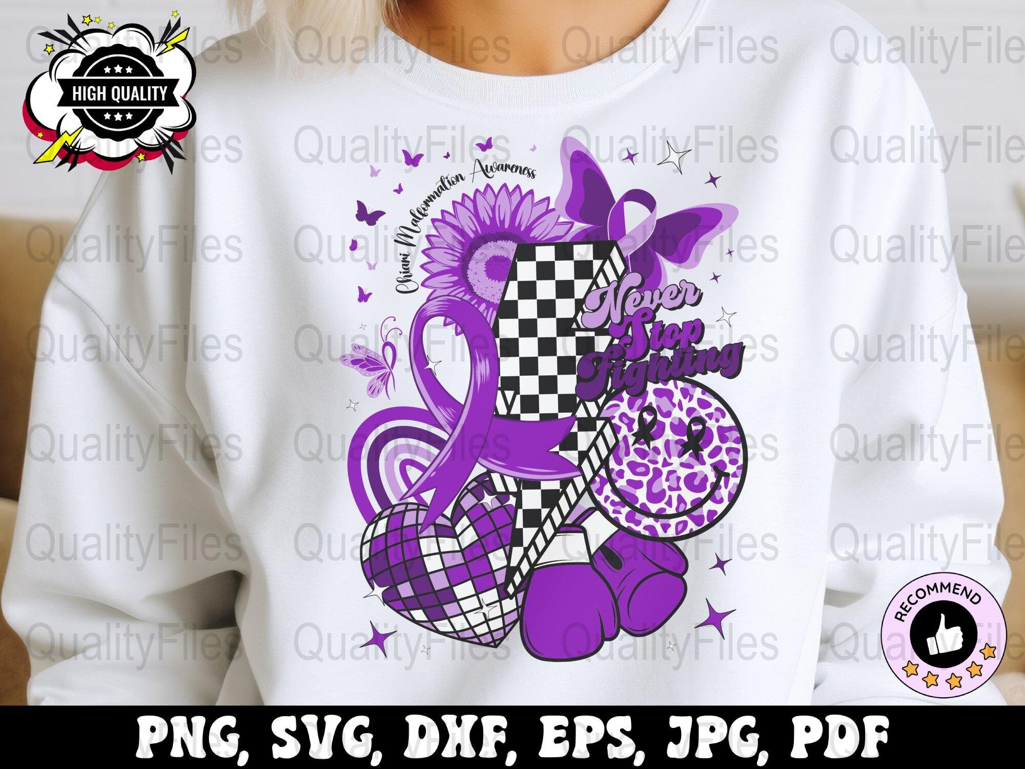 Retro Chiari Malformation Awareness Svg Png, Never Stop Fighting Svg ...