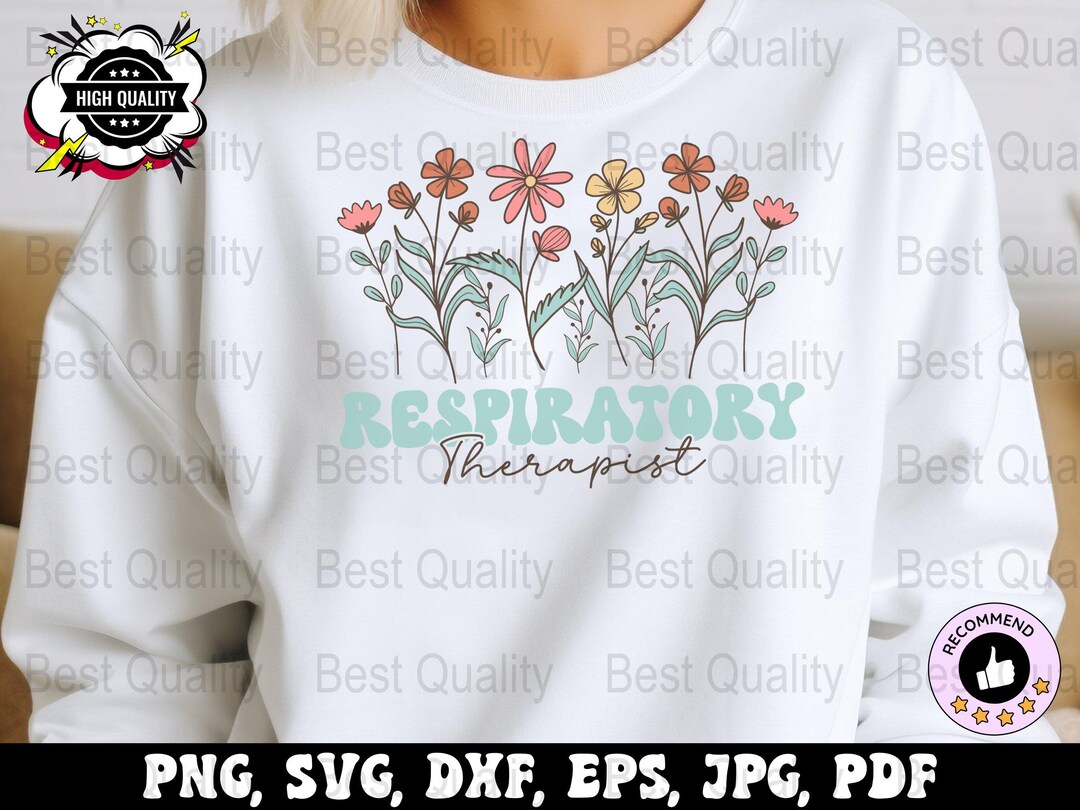 Respiratory Therapy Svg Png, RT Therapist Floral Svg, Respiratory ...