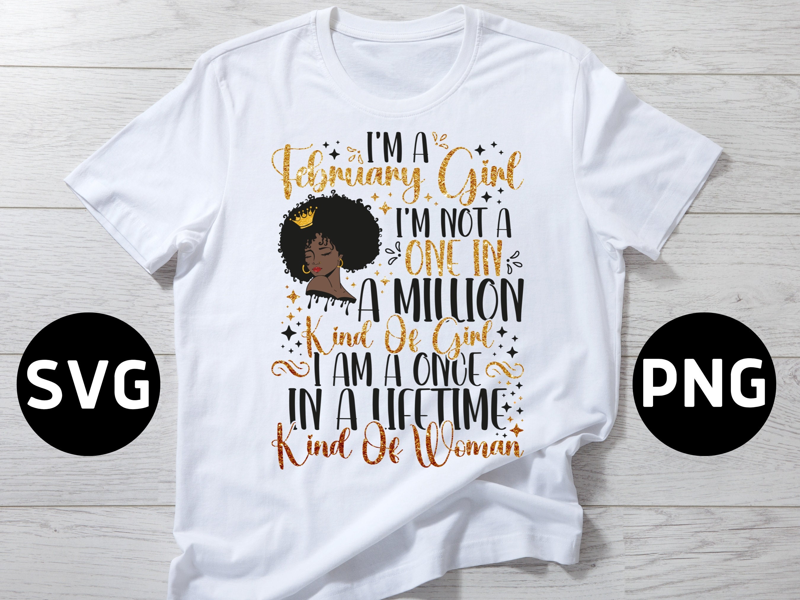 Afro Black Girl February Birthday Svg Png, I'm a February Girl Svg ...