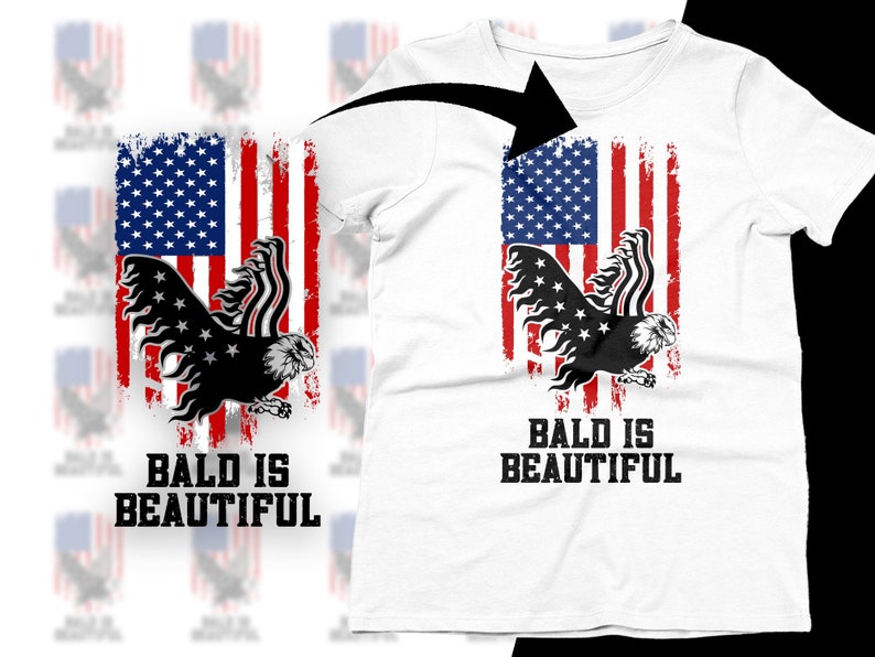 Bald Man Svg, Bald Png, Bald is Beautiful 4th of July Svg Cricut, Funny ...
