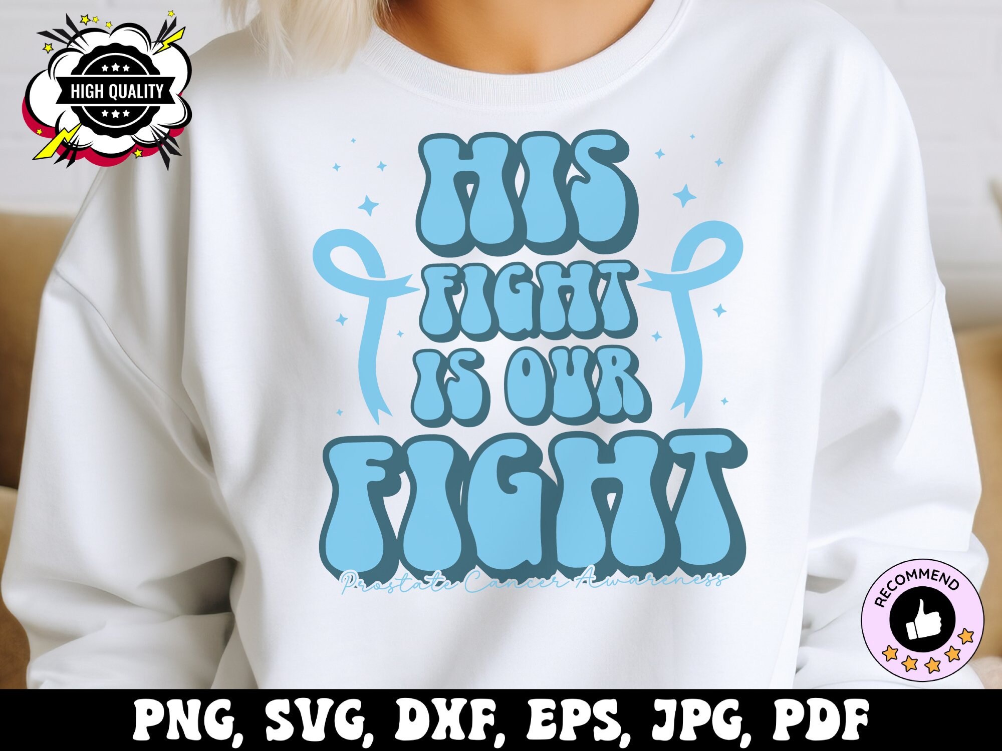 Prostate Cancer Awareness Svg Png, Prostate Light Blue Ribbon His Fight ...