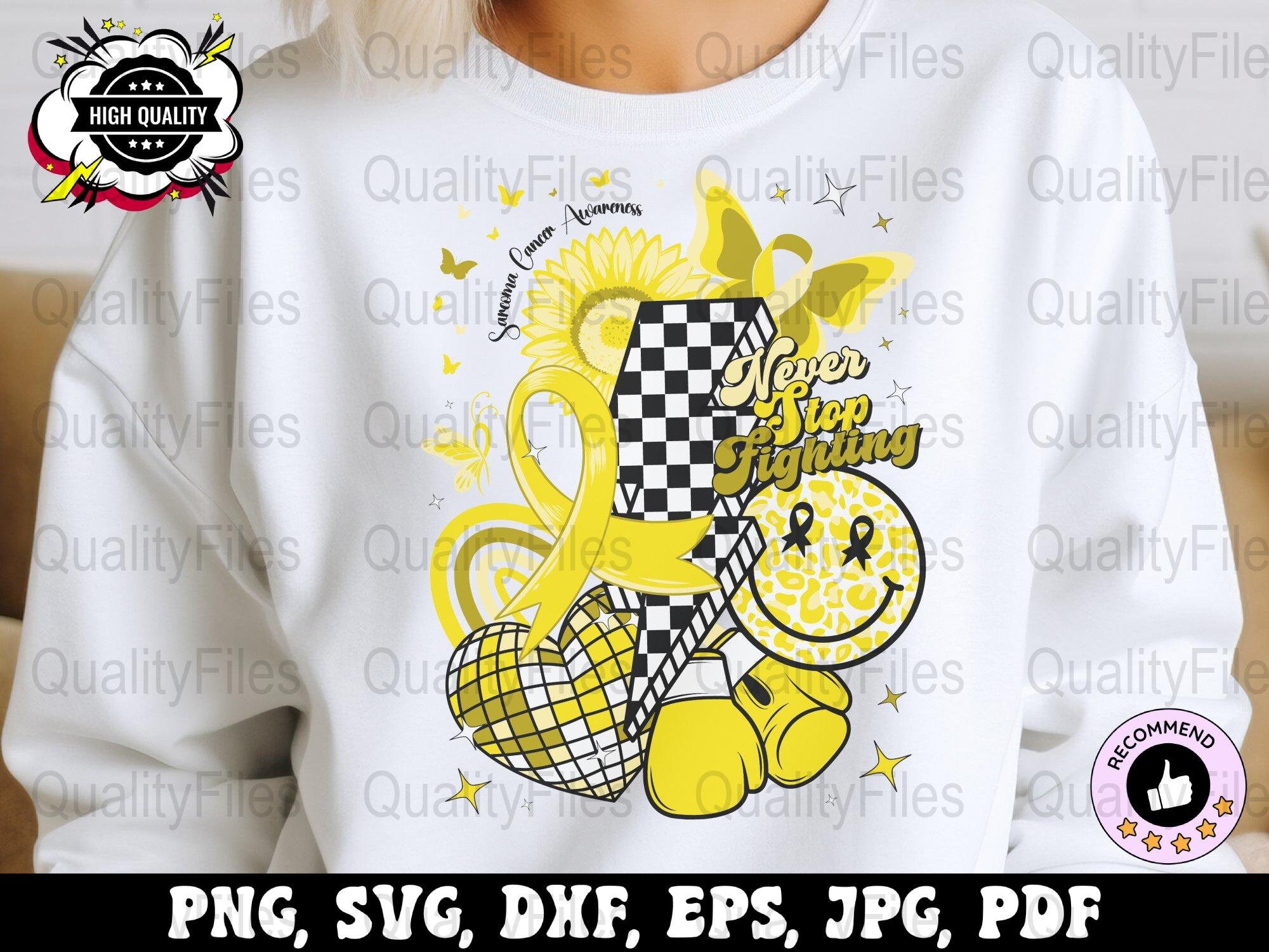 Retro Sarcoma Cancer Awareness Svg Png, Never Stop Fighting Svg Cricut ...