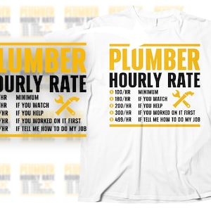 Plumber Hourly Rate Svg Png, Svg Cricut Png Sublimation Designs - Etsy